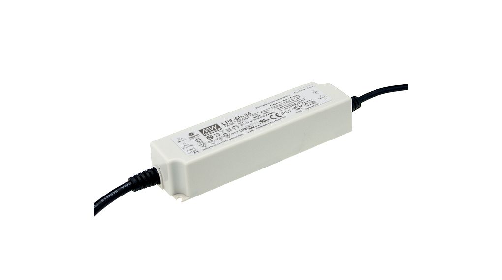LPF-60-12 | MEAN WELL LED Driver 60W 5A 7.2 ... 12V IP67 | Distrelec Sweden
